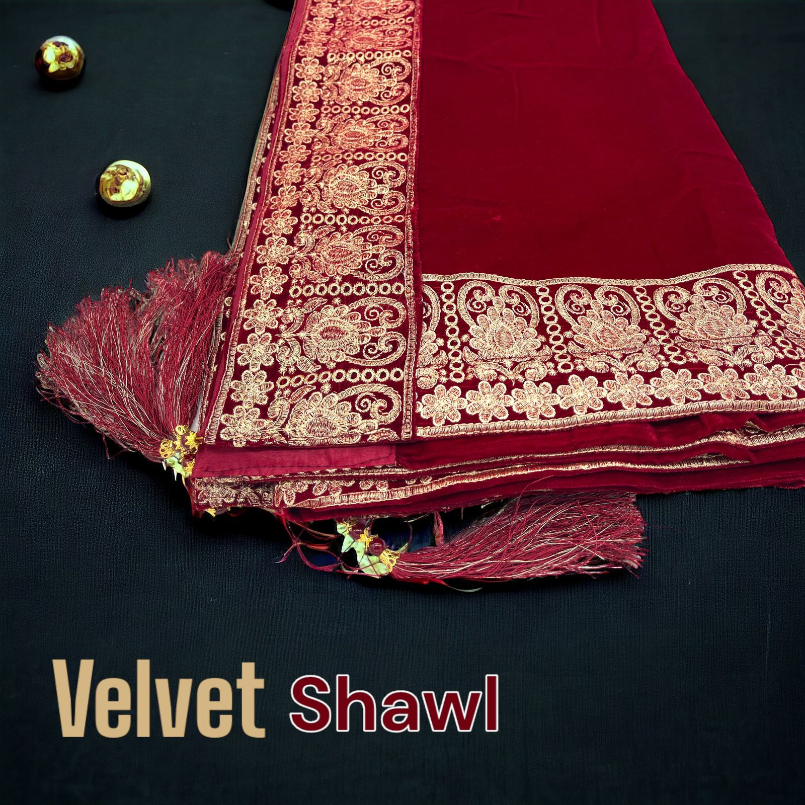 Luxurious Embroidered Velvet Shawls for Women