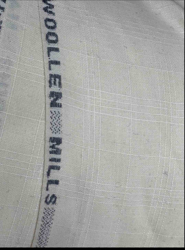 Premium Double-Check Bannu Woollen Fabric – Timeless Elegance in Natur